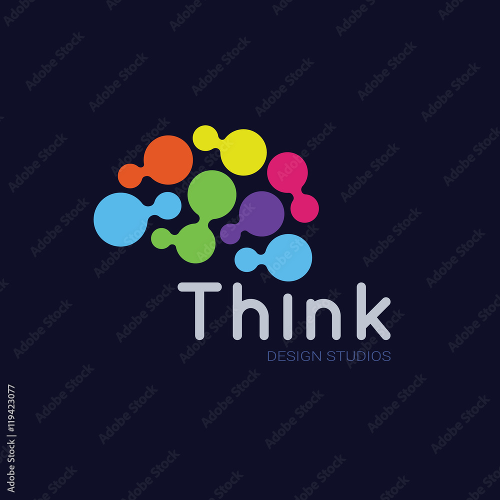 Think logo, creative idea logo template, brain logo design vector Stock ...