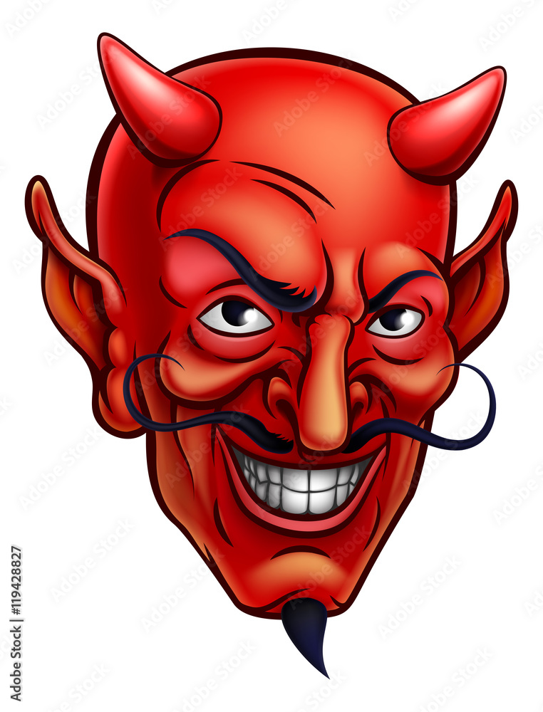 Vetor do Stock: Devil Face Cartoon | Adobe Stock