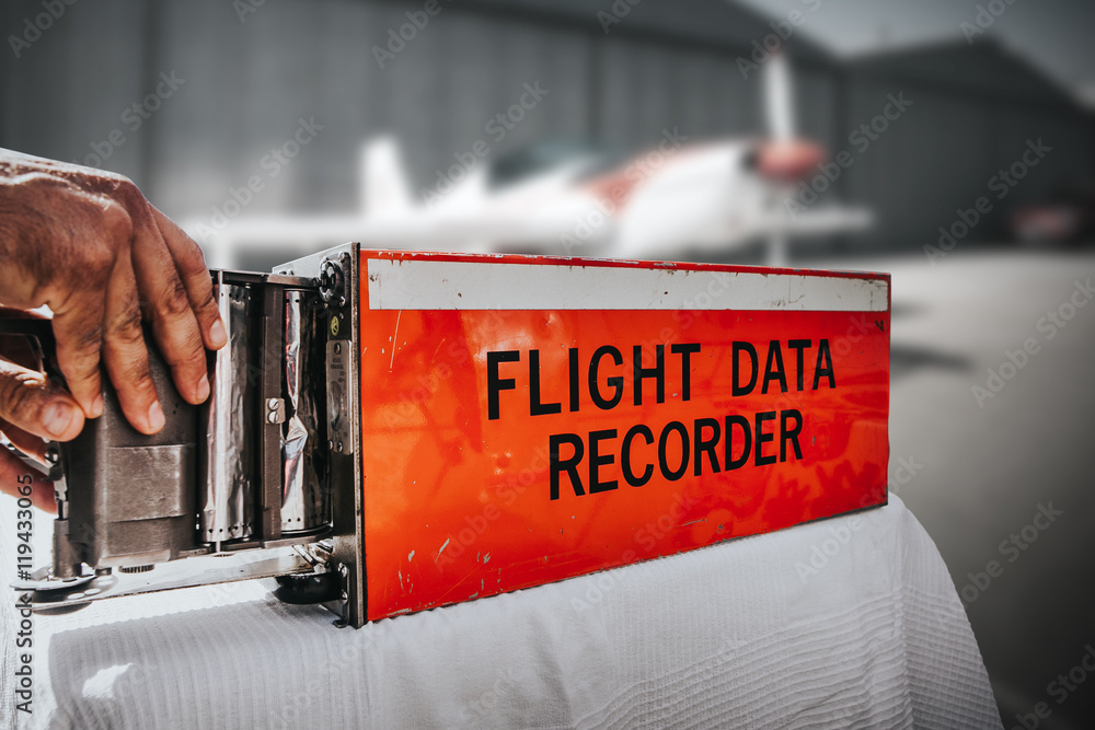 Foto de Flight data recorder from a plane. Black box. do Stock | Adobe ...