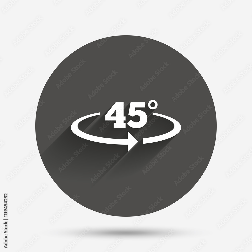 Angle 45 degrees sign icon. Geometry math symbol Stock Vector | Adobe Stock