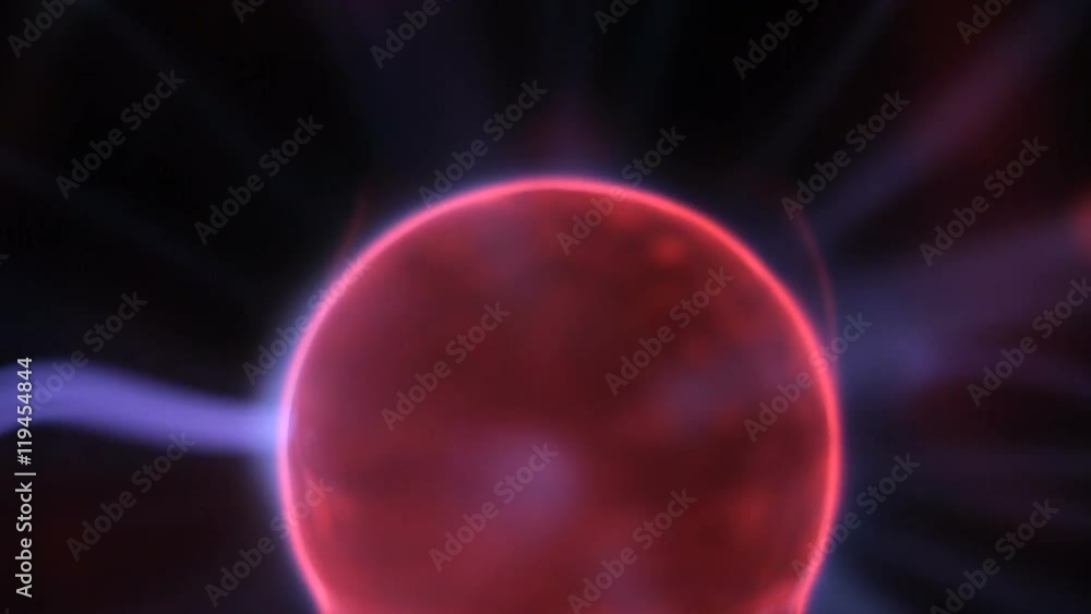 Lightning plasma ball on black Stock Video | Adobe Stock