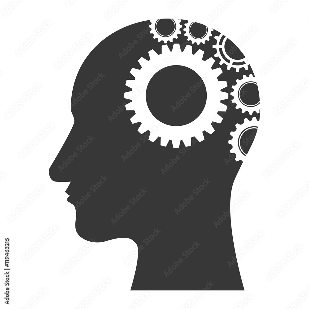 gears in human head Stock Vector | Adobe Stock