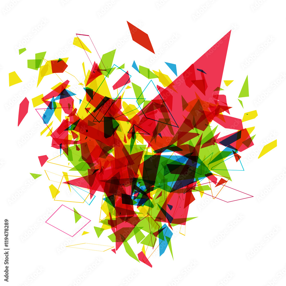 Abstract explosion. Vector background with geometric shapes Stock ...