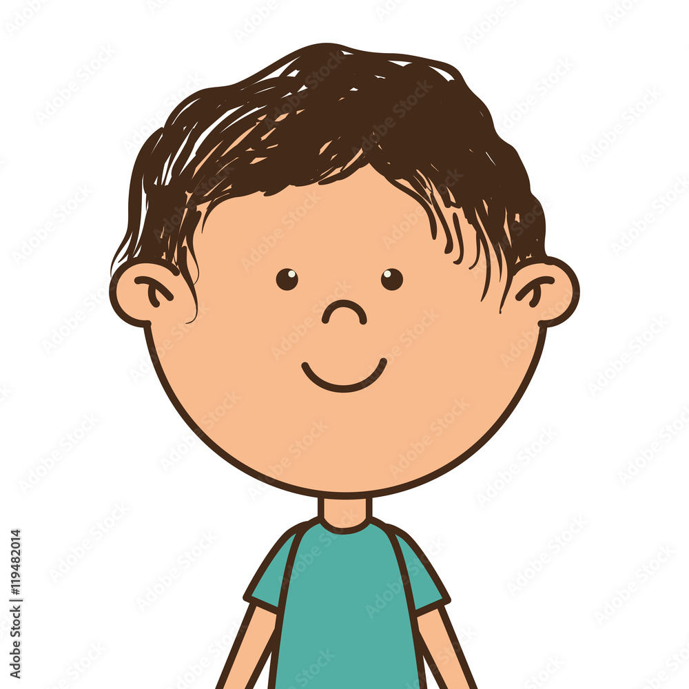 kid smiling cartoon Stock Vector | Adobe Stock