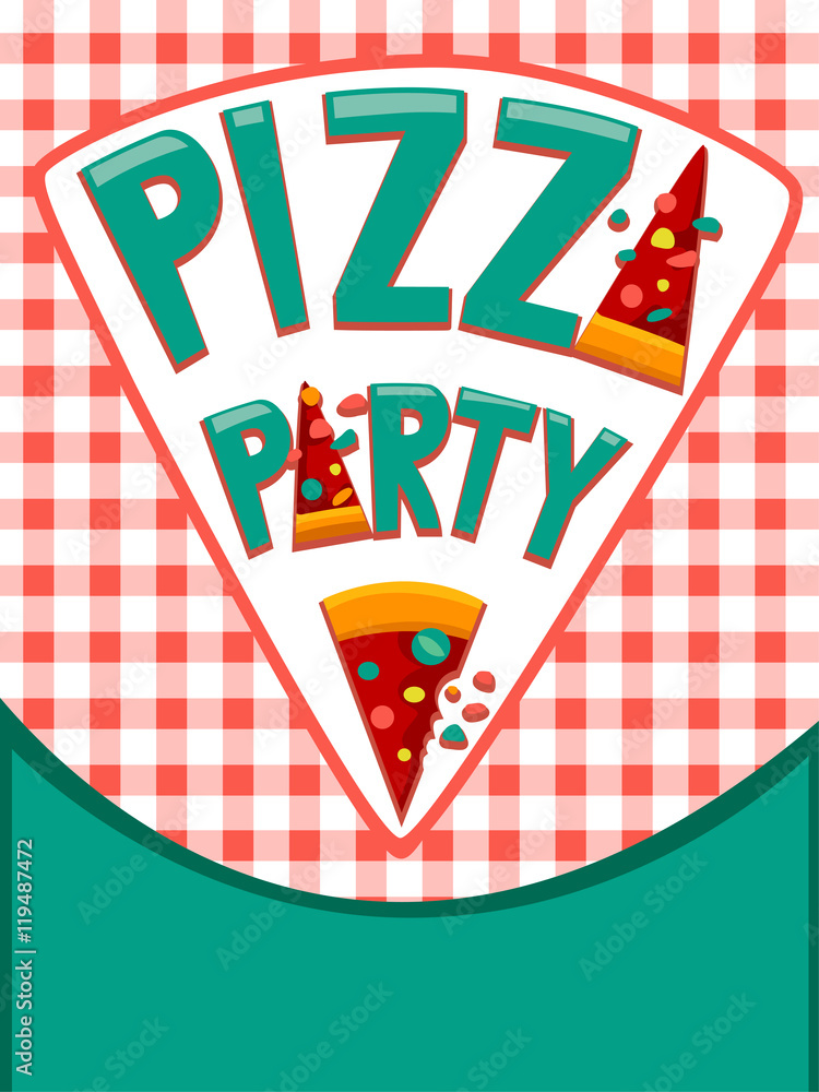 Pizza Party Invitation Stock Vector | Adobe Stock