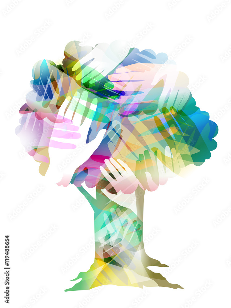 Tree Hands Design Stock Vector | Adobe Stock