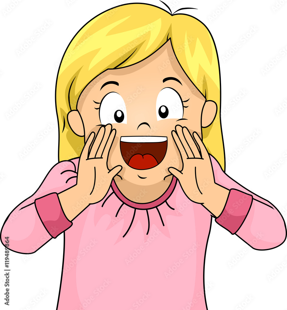 Kid Girl Shout vector de Stock | Adobe Stock