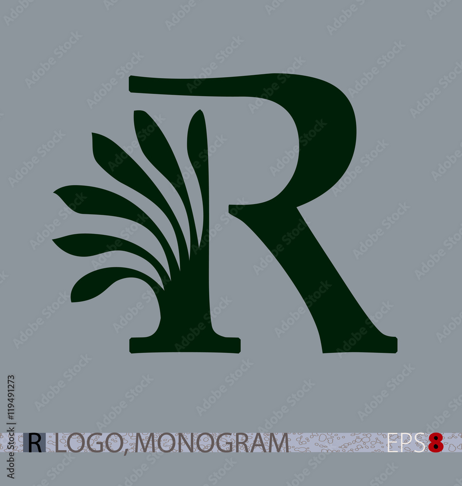 'R' vector logo, monogram for persons, brands and companies, or ...