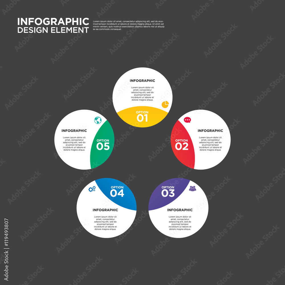 Infographic business report template layout design element vector ...