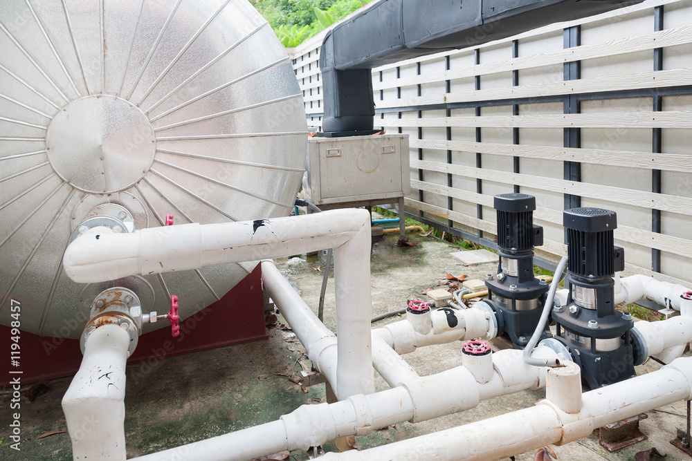 water System swimming pool treatment plant with in the pumps and ...