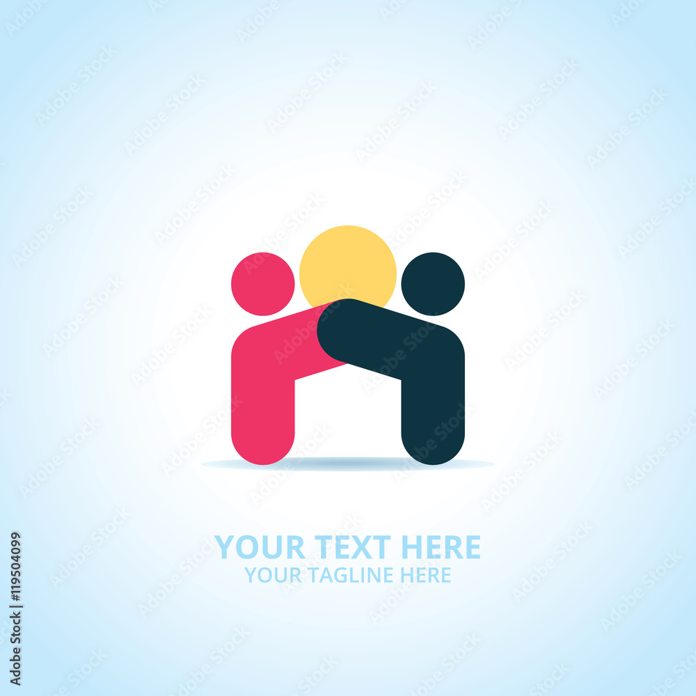 Abstract Partnership logo, design concept, emblem, icon, flat logotype ...
