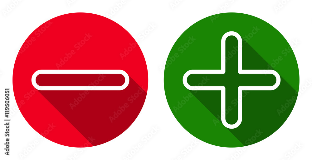 Minus & Plus Flat Line Icons - Stock - GamesAgeddon
