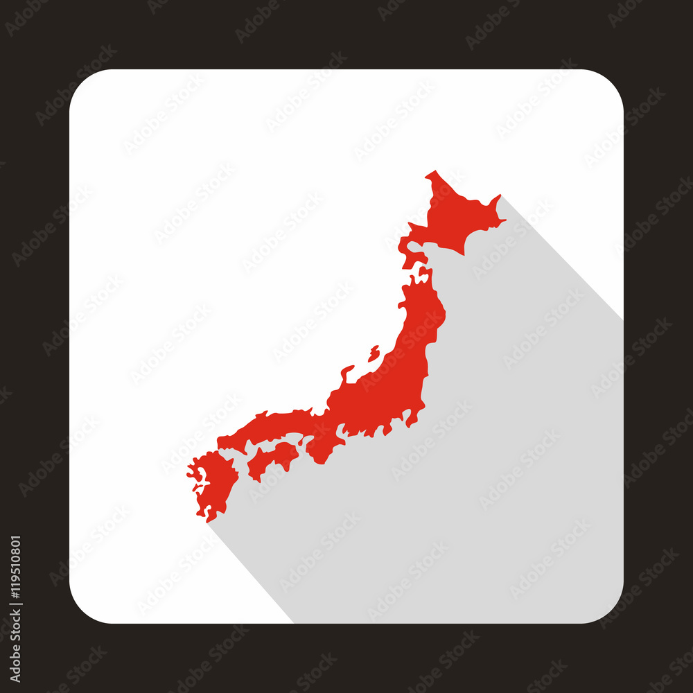 Map of Japan icon in flat style on a white background Stock Vector ...