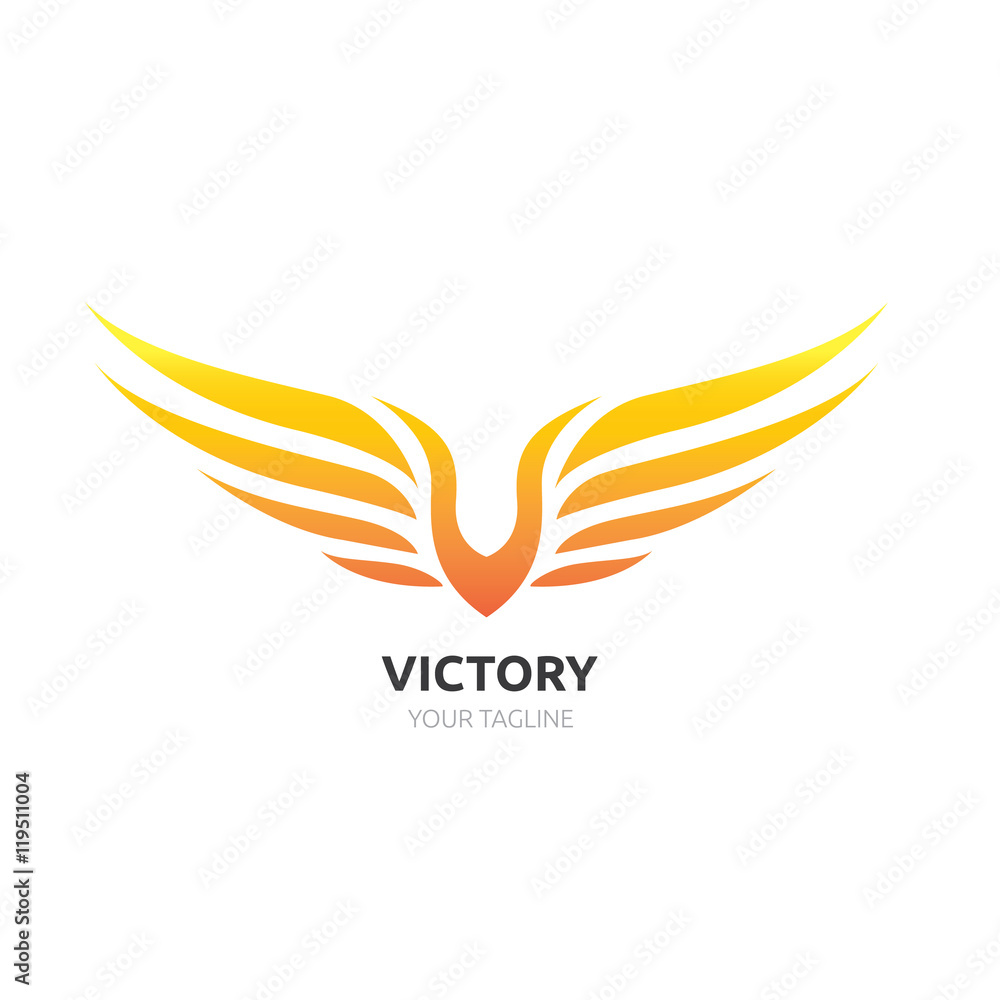 Victory wing logo Stock Vector | Adobe Stock