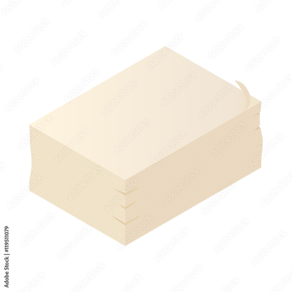 Printing paper icon in cartoon style isolated on white background ...