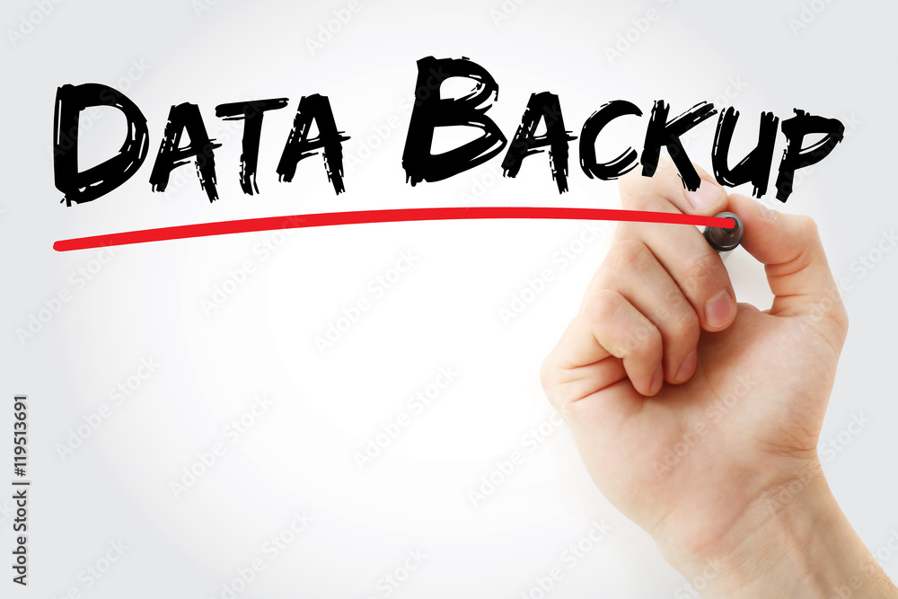Hand writing Data Backup with marker, concept background Stock Photo ...