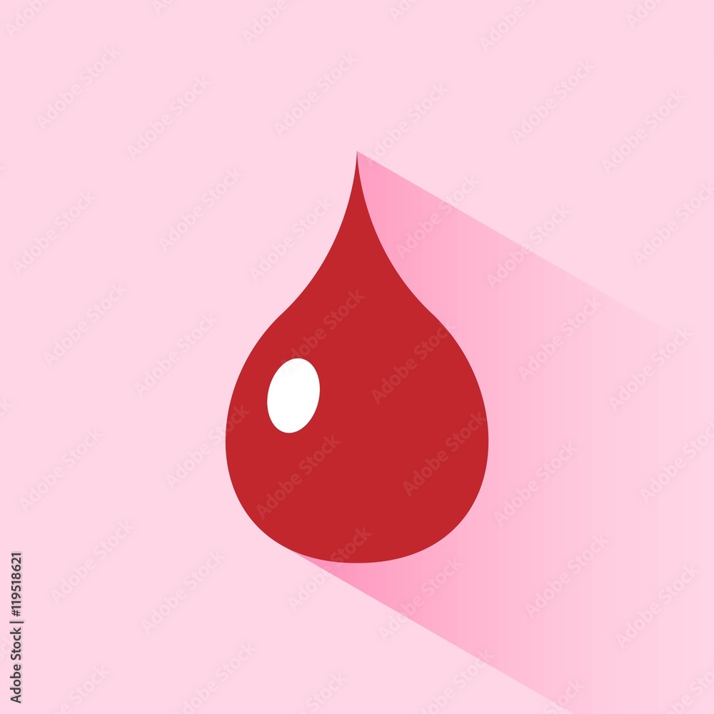 Icono de una gota de sangre sobre fondo rosa Stock Vector | Adobe Stock