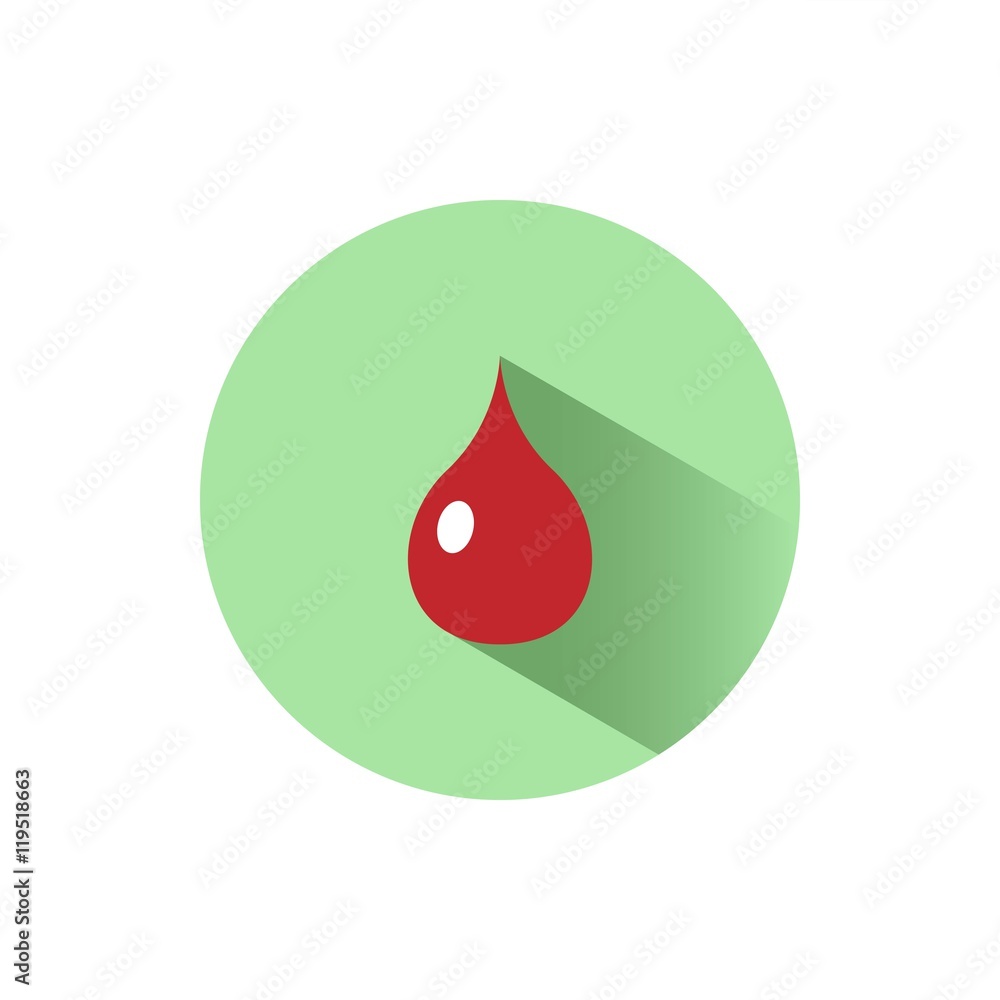 Icono de una gota de sangre sobre fondo verde Stock Vector | Adobe Stock