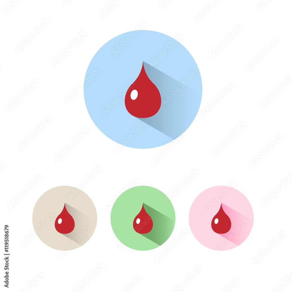 Icono de una gota de sangre sobre fondos de colores Stock Vector ...
