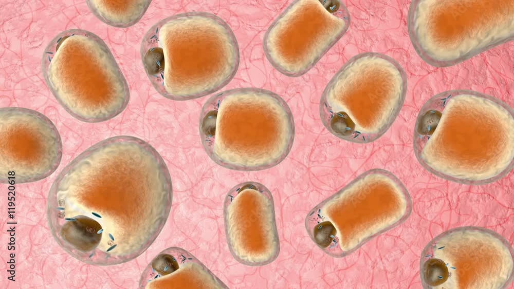 Fat cells in human tissue. 3d rendered animation. Stock Video | Adobe Stock