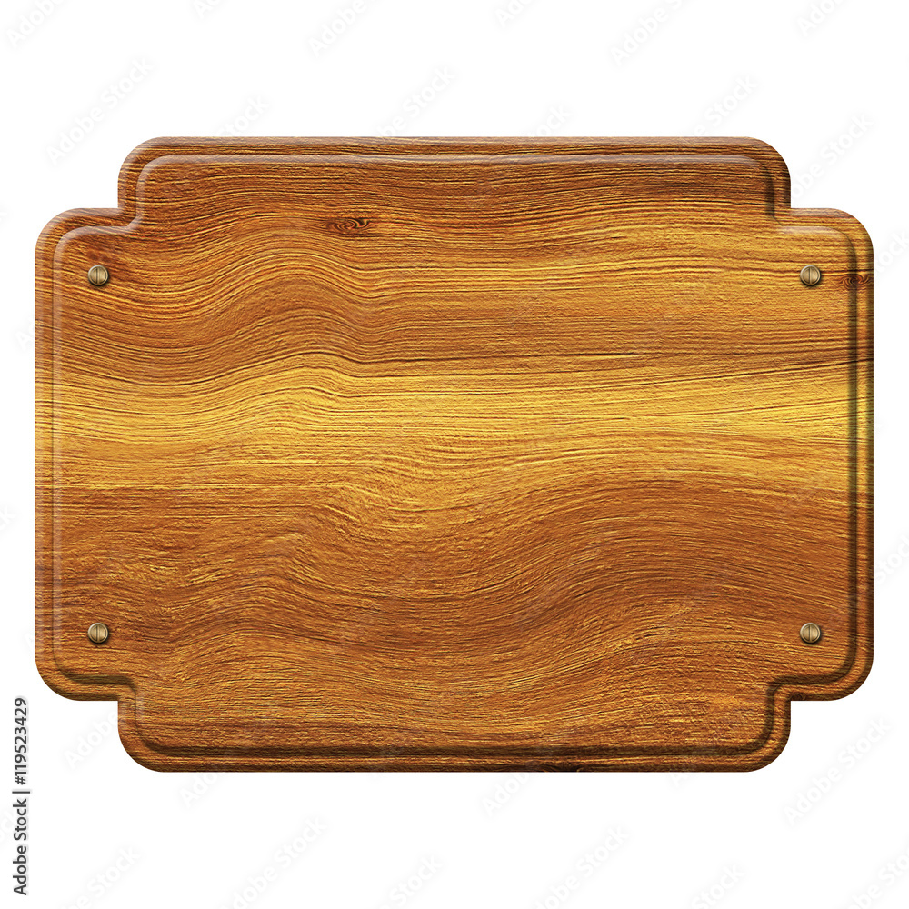 empty wooden sign isolated on white Stock Illustration | Adobe Stock