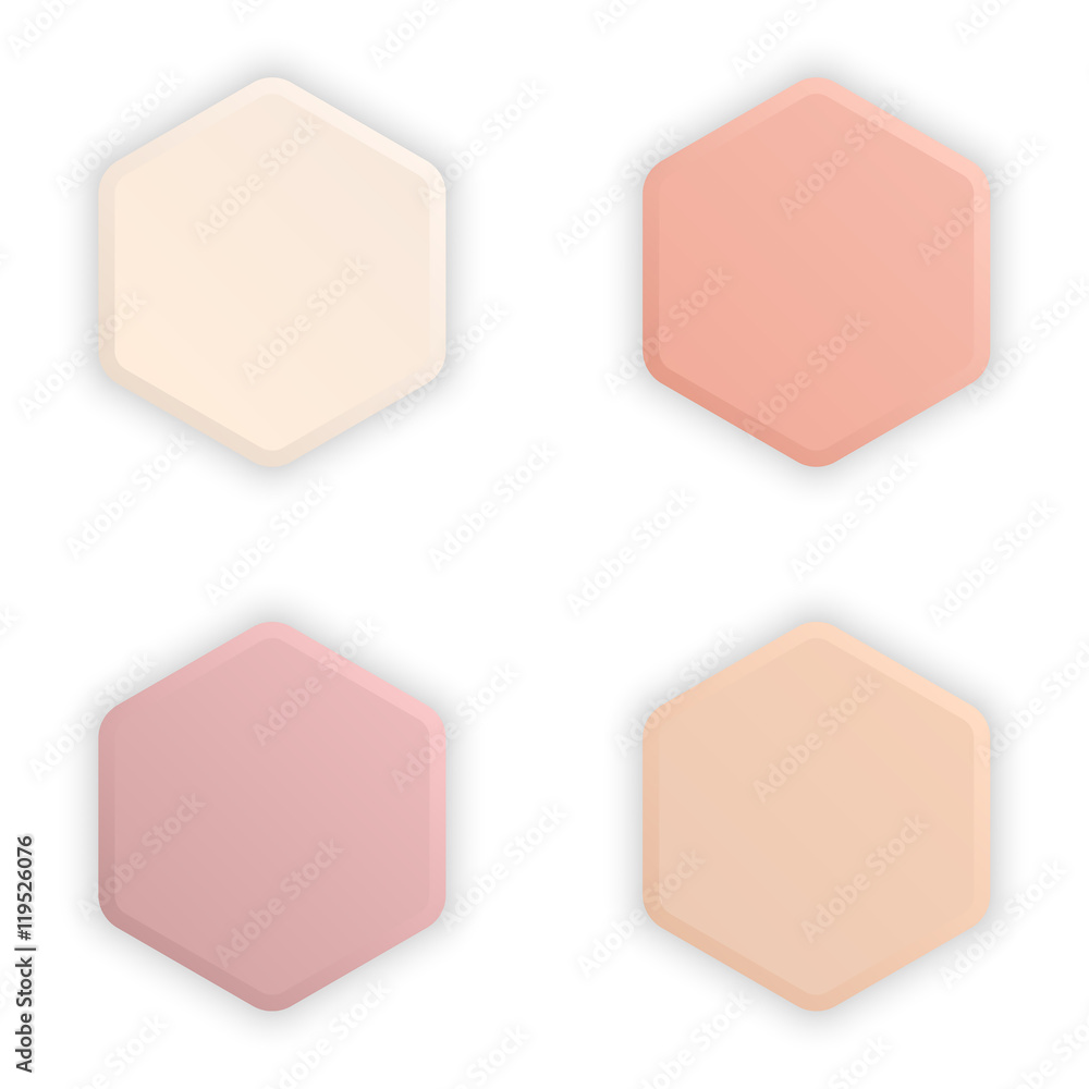 Empty hexagonal 3d buttons Stock Vector | Adobe Stock