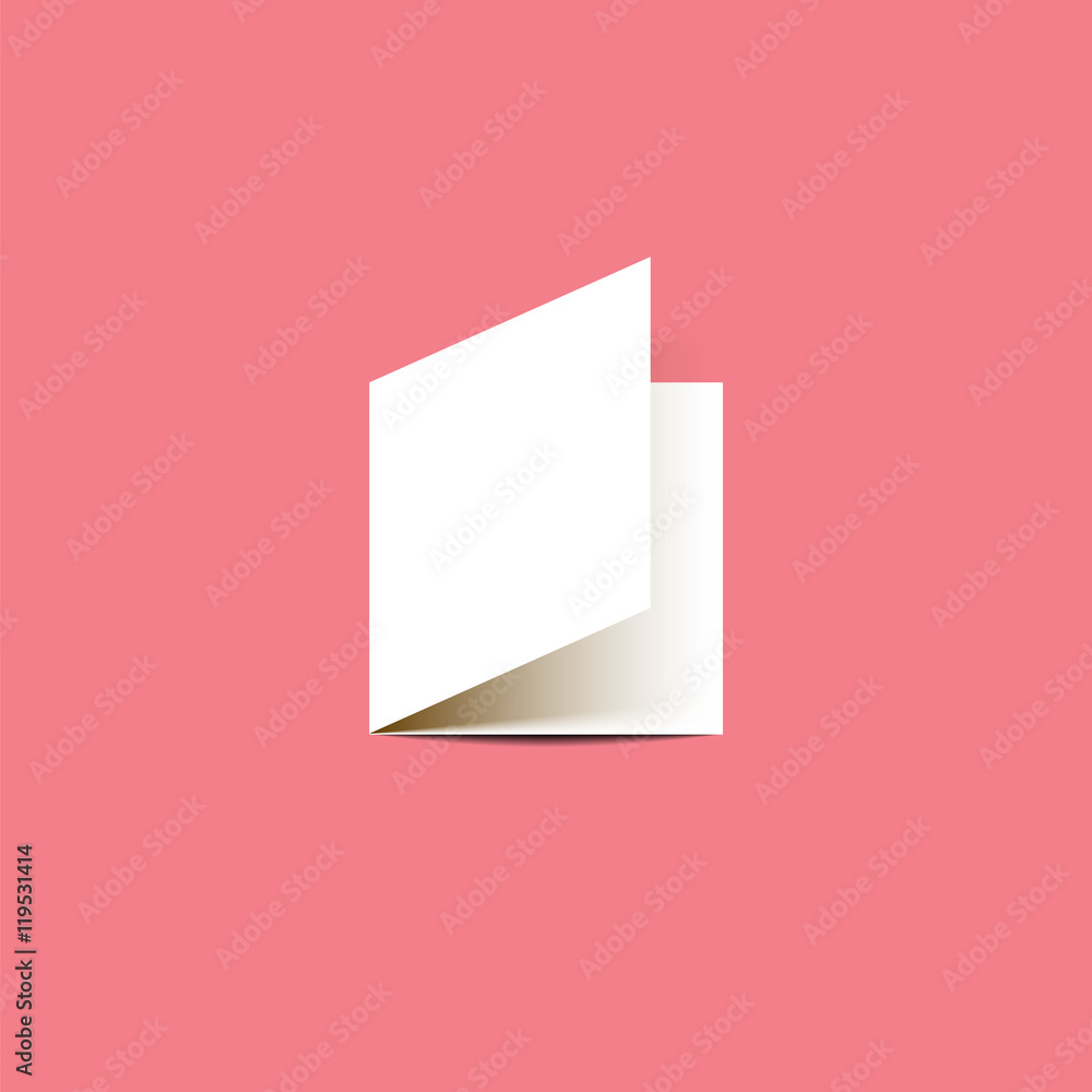 Two-fold square brochure leaflet vector illustration Stock Vector ...