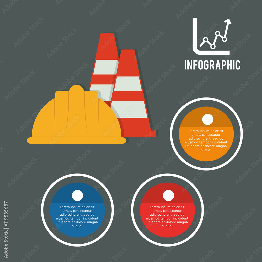 infographic cone helmet industrial security safety protection icon set ...