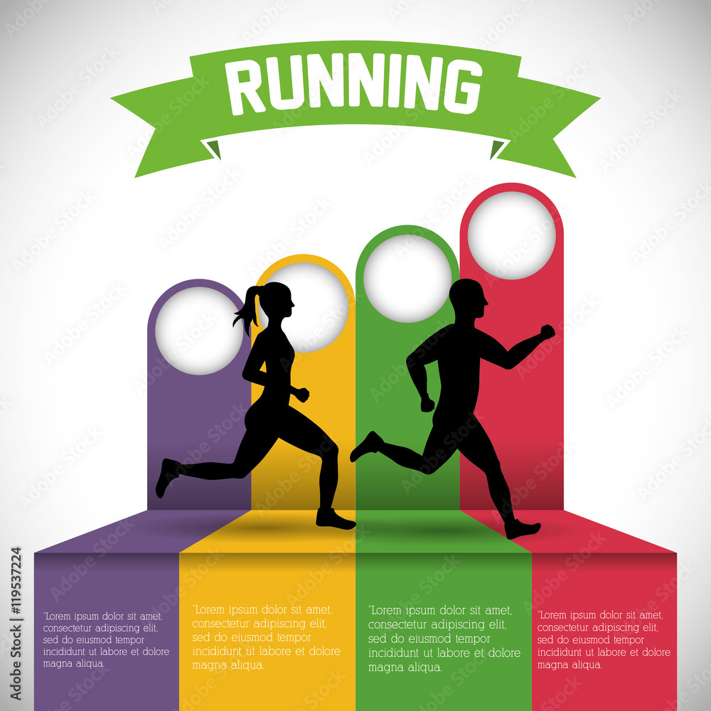 runner man woman infographic athlete running training fitness healthy ...