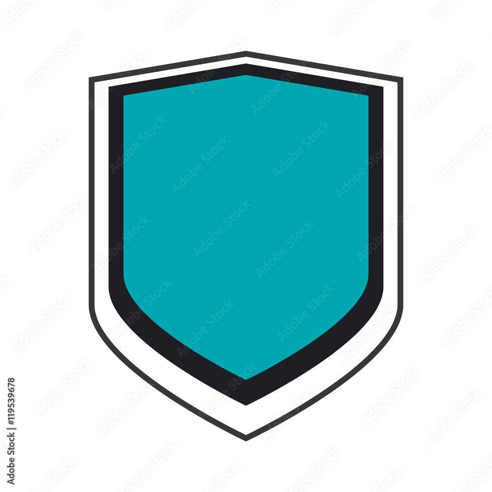 shield security label banner silhouette badge icon. Flat and isolated ...