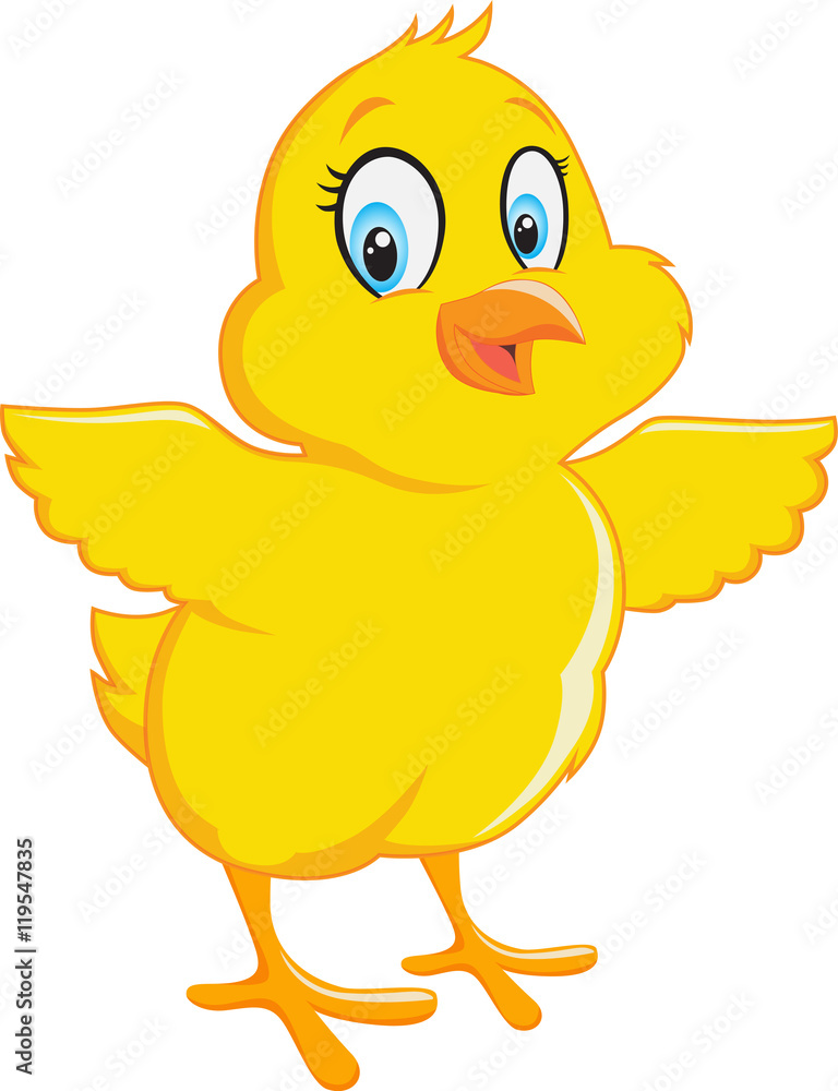 Cute chick cartoon for design on white background. vector illustration ...