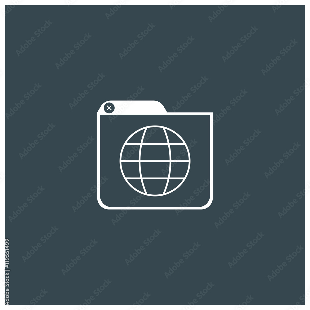 Browser globe icon Vector Illustration Image Web Material icon Stock ...