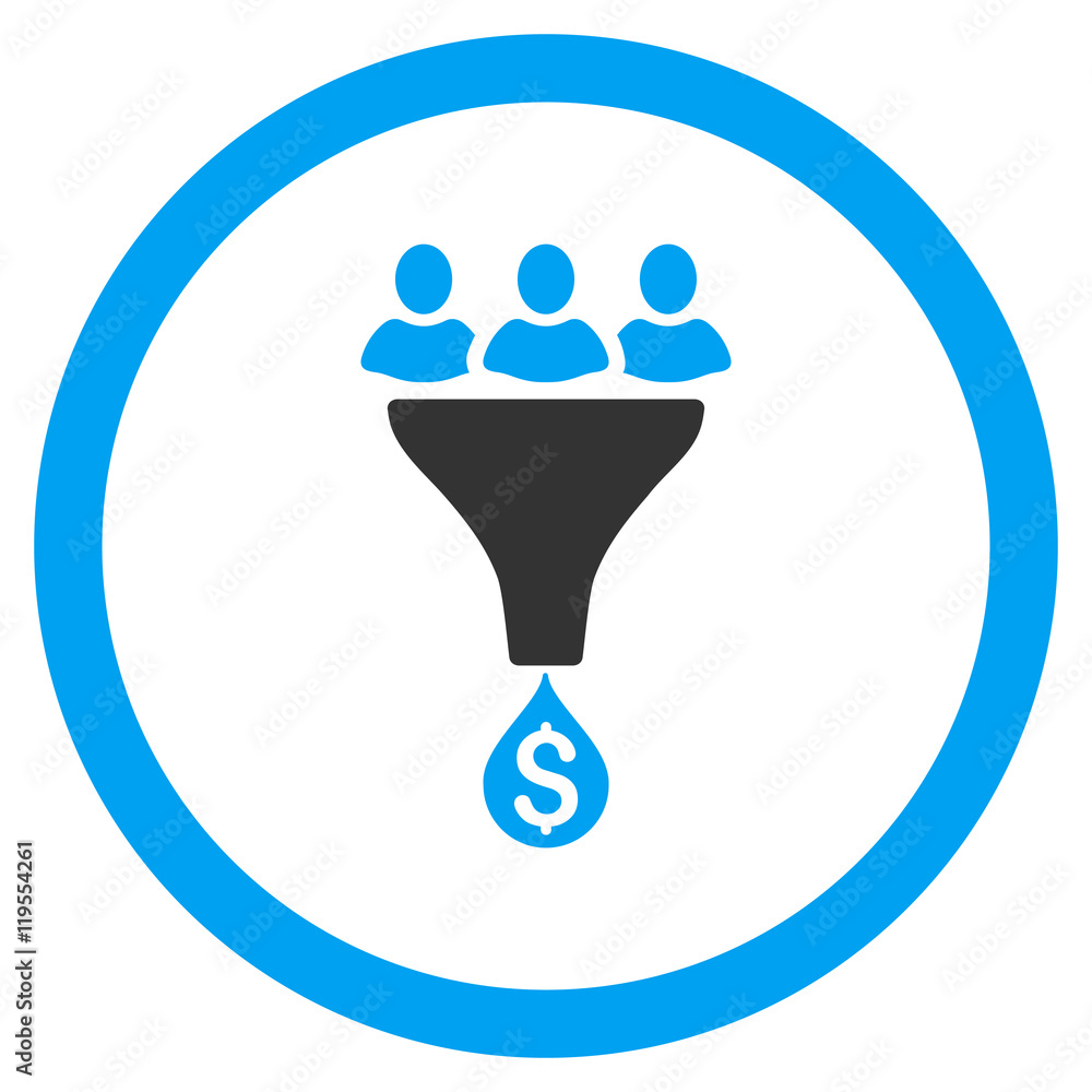 Sales Funnel rounded icon. Vector illustration style is flat iconic ...