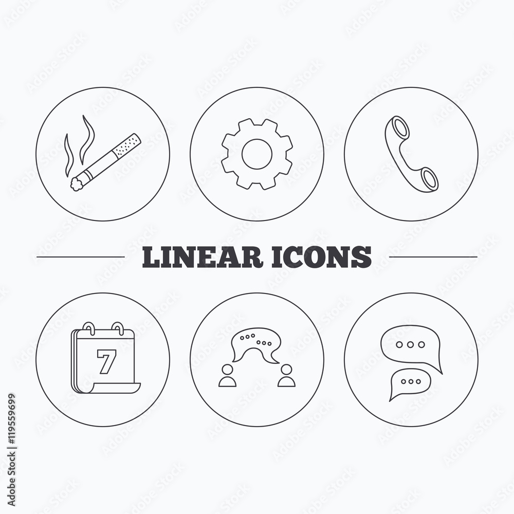 Smoking, chat and phone call icons. Stock Vector | Adobe Stock
