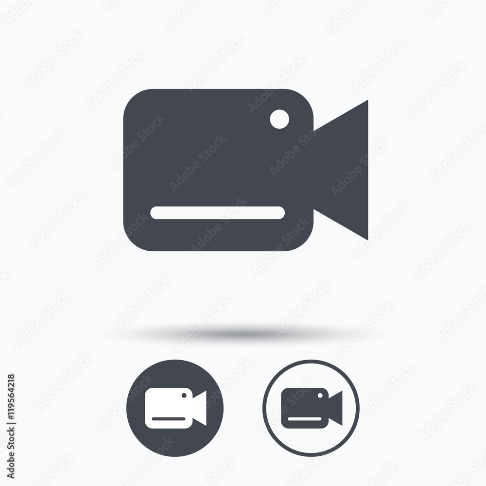 Video camera icon. Film recording cam symbol. Stock Vector | Adobe Stock