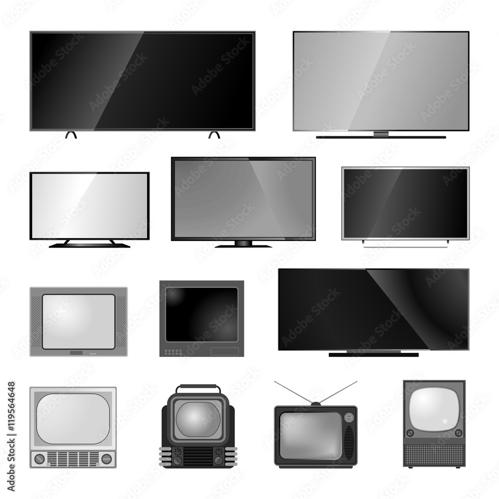 TV screen lcd monitor template vector illustration. Electronic device ...