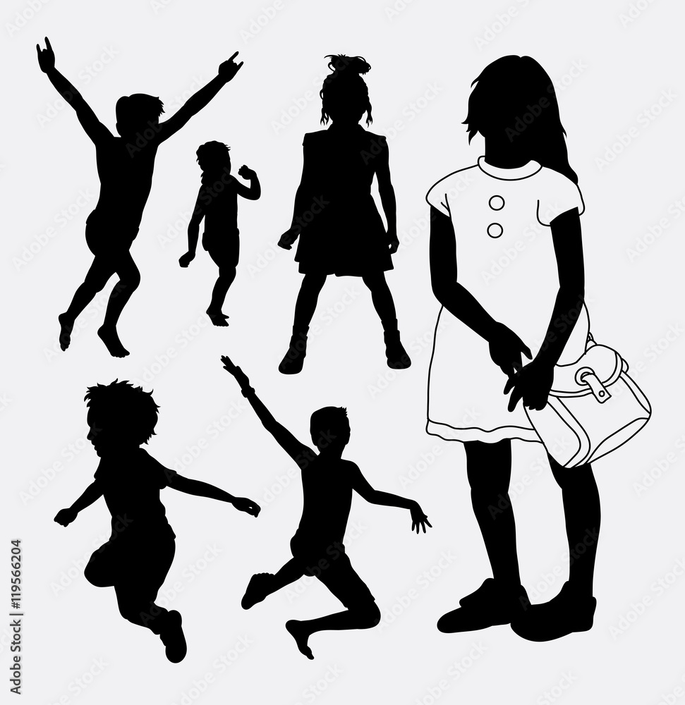 Kid and children silhouette. Good use for symbol, logo, web icon ...