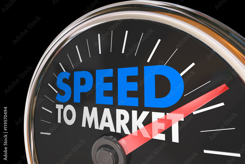 Speed to Market Fast Product Development Speedometer 3d Illustra Stock ...