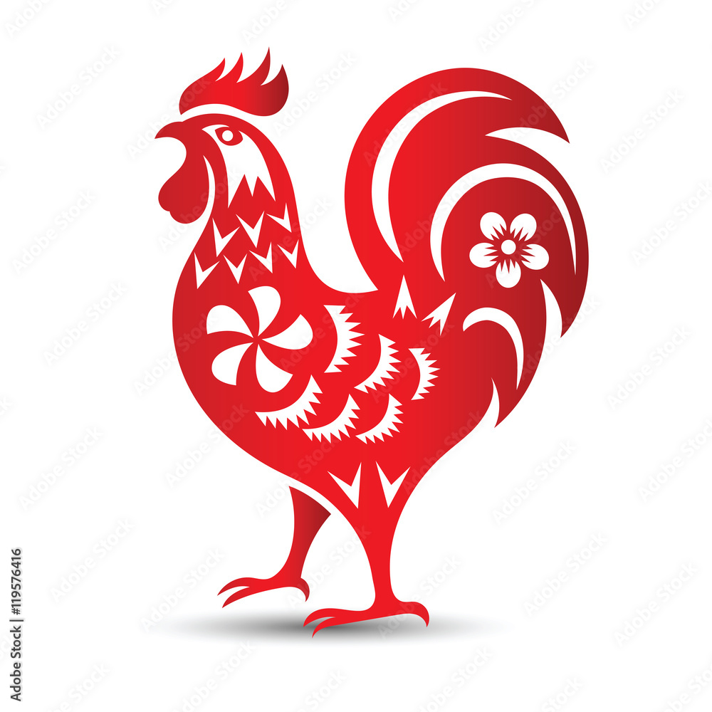 chinese rooster vector Stock Vector | Adobe Stock