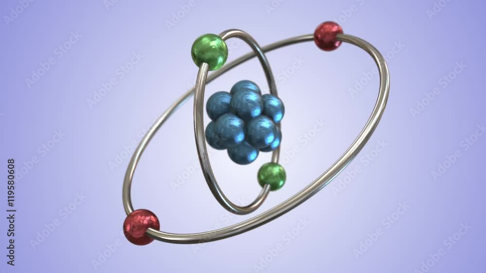 3d animation of atom model Stock 비디오 | Adobe Stock