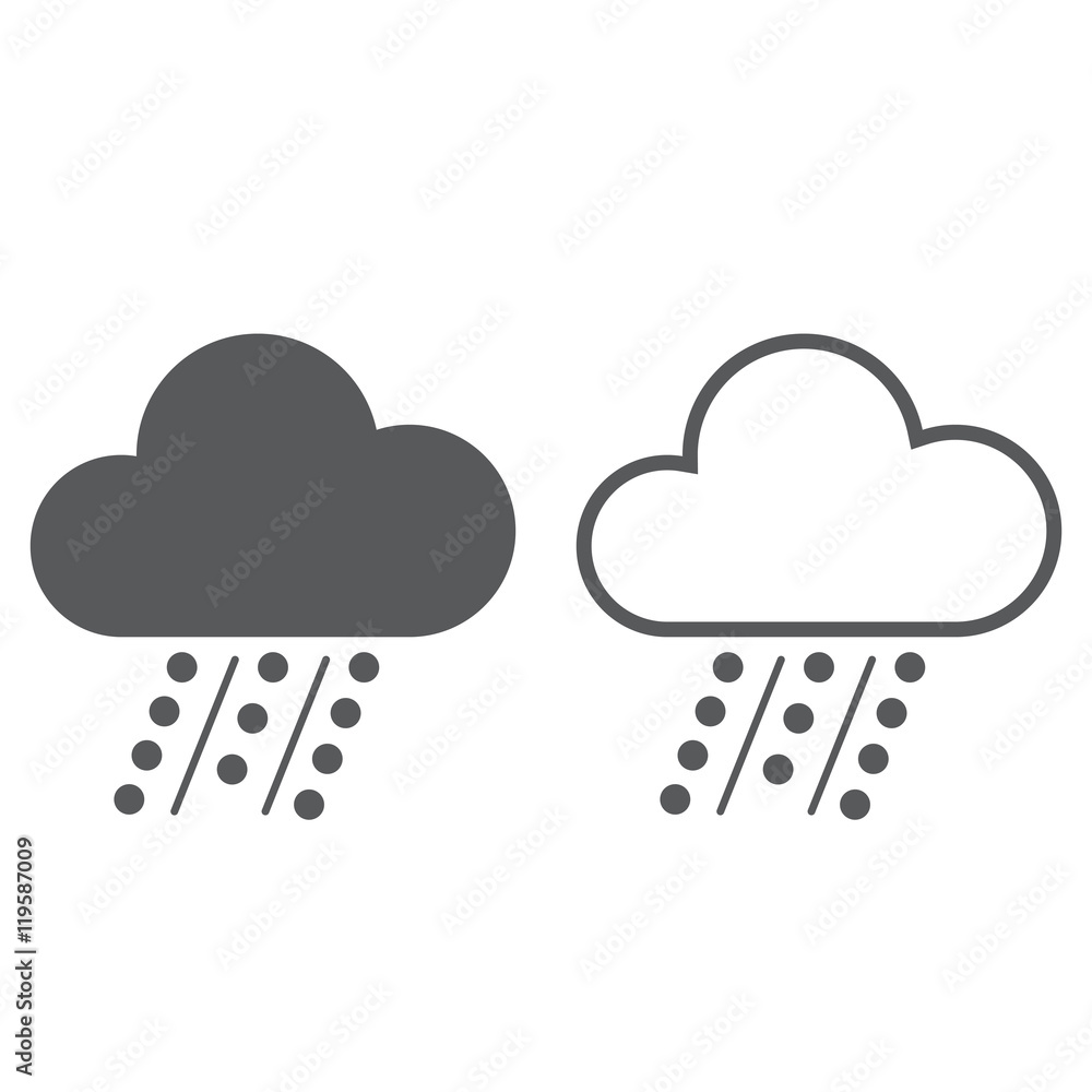 Hail line icon, outline and solid vector sign, linear and full ...