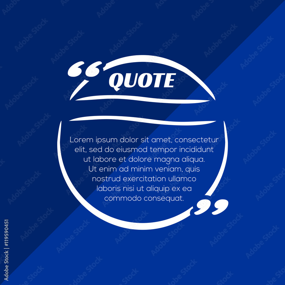 Quote blank template. Information, text. Quote form in blue and white ...
