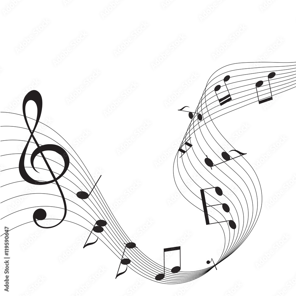 Music notes. Vector illustration. Stock Vector | Adobe Stock