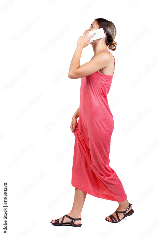 Woman Walking Side View Dress