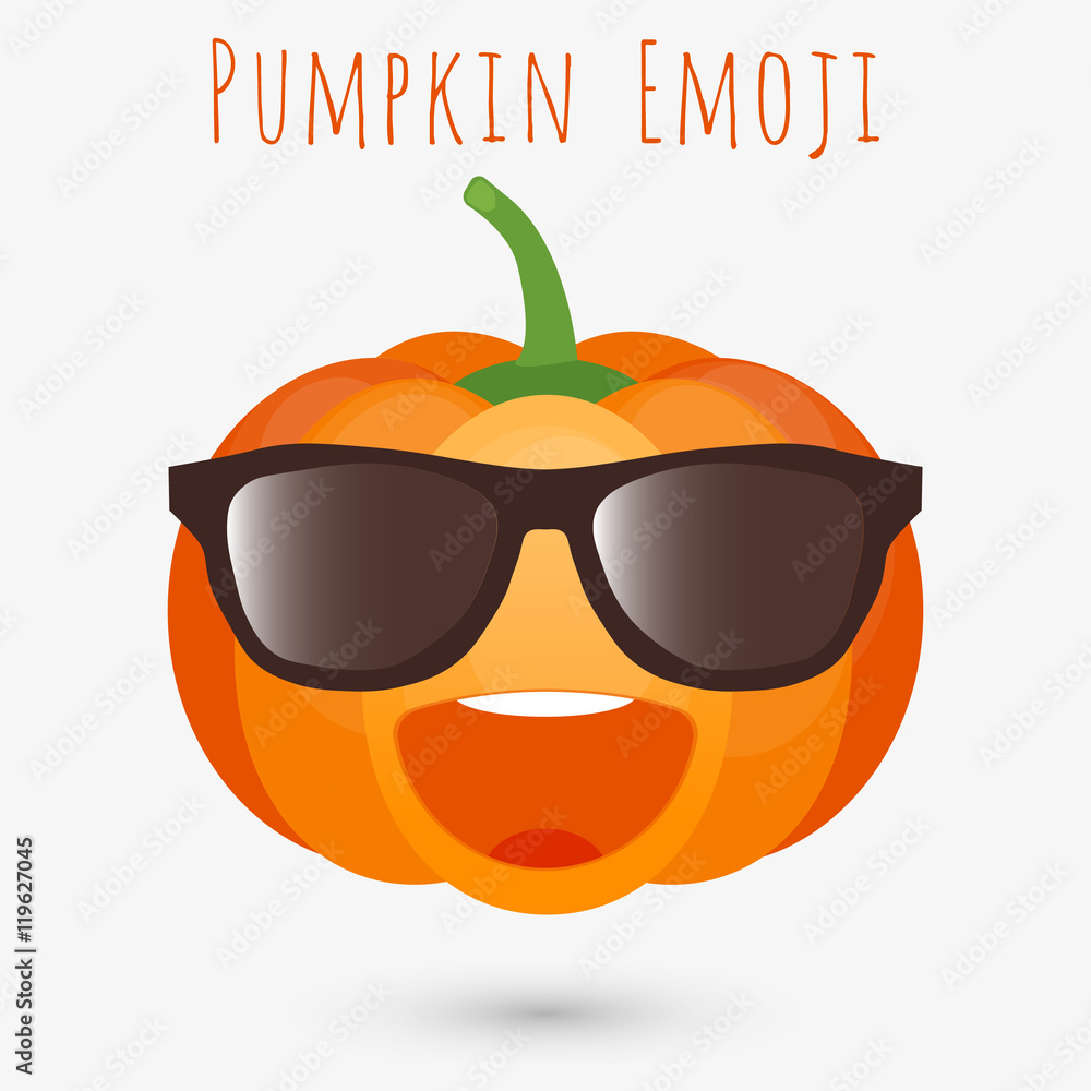 Emoji pumpkin. Emoticon autumn pumpkin Stock Illustration | Adobe Stock
