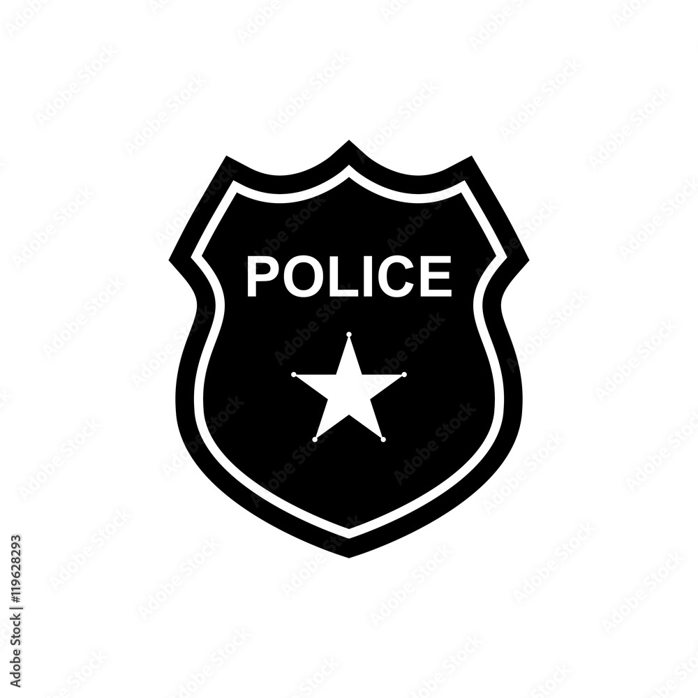 Police badge icon. Vector illustration Stock Vector | Adobe Stock