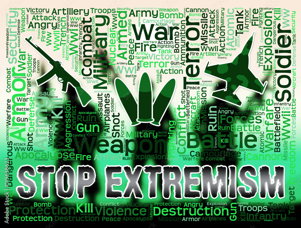 Stop Extremism Shows Preventing Activism And Fanaticism Stock ...