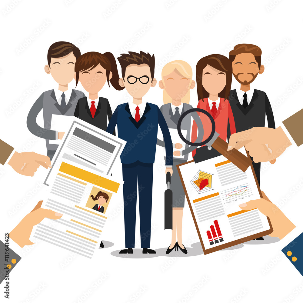 human resources document lupe man woman avatar search employee business ...