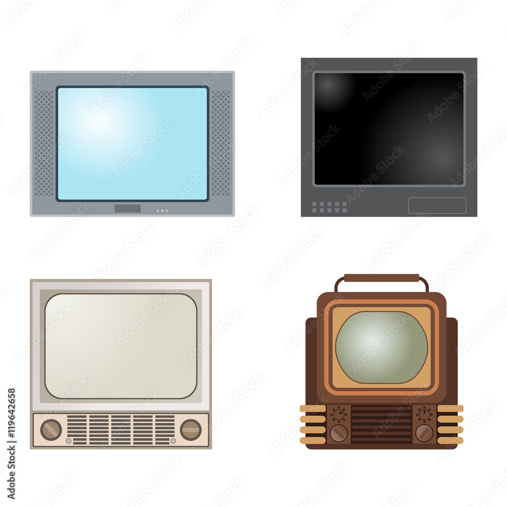 TV screen lcd monitor template vector illustration. Electronic device ...