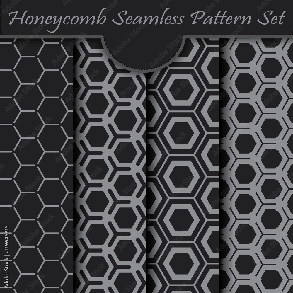 honeycomb seamless pattern set Stock Vector | Adobe Stock
